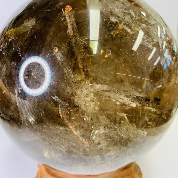 4.7 kg Smoky Rutile Extra Large Sphere | All Chakras - Ai Ne crown chakra