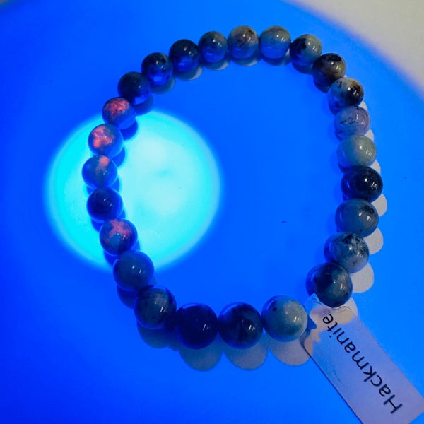 Genuine UV reactive Hackmanite Crystal Bracelet 8mm - Ai Ne Bracelet