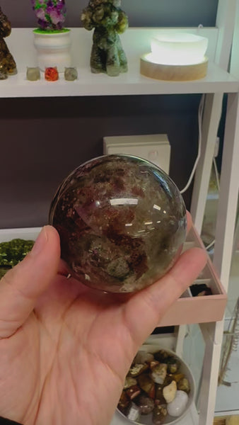 Garden Quartz / Lodolite / Phantom Quartz Crystal Sphere 8 cm - Ai Ne ...