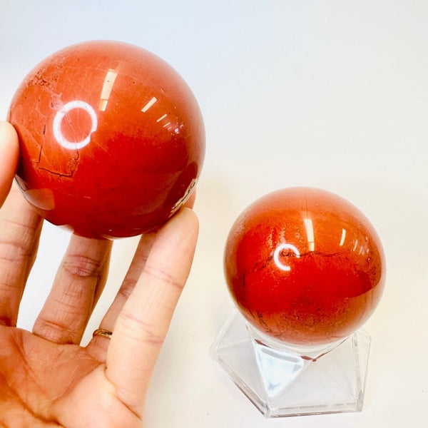 Red Jasper Crystal Sphere 6.5cm | 360 grams - Ai Ne jasper