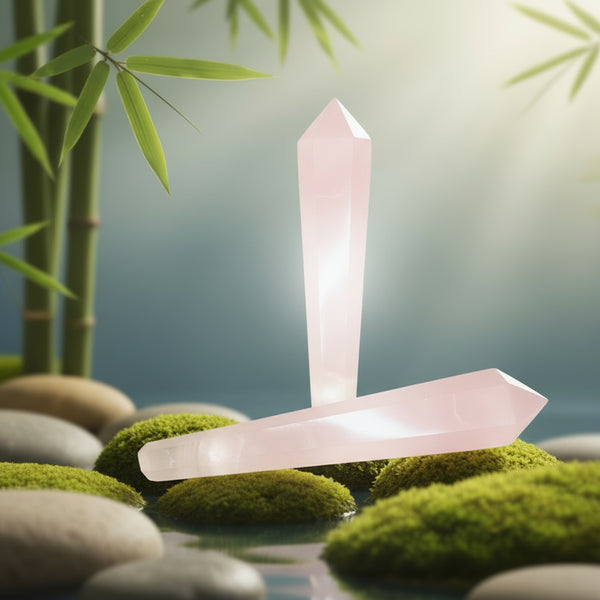 Rose Calcite Crystal Wand | 240 grams 18.5cm - Ai Ne calcite
