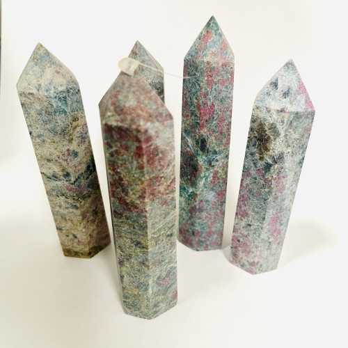 Authentic RUBY KYANITE FUCHSITE MIX Crystal Points/Tower 8-9cm ...