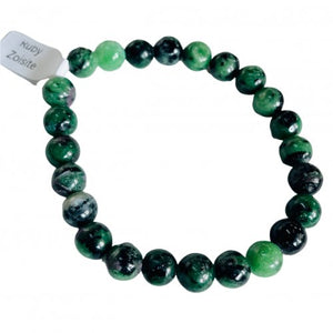 Genuine RUBY Zoisite Gemstone Crystal Bracelet 8mm - Ai Ne Bracelet