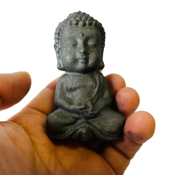 Authentic Shungite Crystal Carving Buddha 8.5cm - Ai Ne buddha