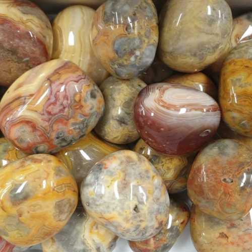 Genuine Crazy Lace Agate Gemstone Crystal Tumble 2pcs - Ai Ne crystal