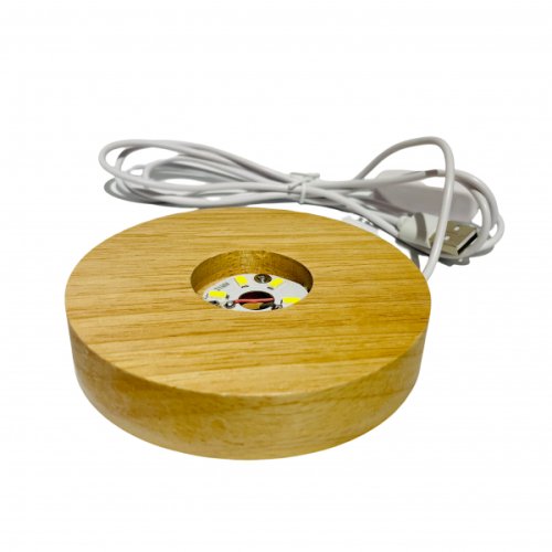 USB LED Wooden Base Light 10 cm Middle light - Ai Ne base light